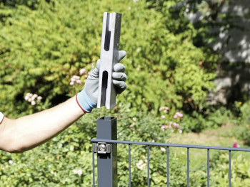 Zaunpfosten-Adapter für 6x4 cm Pfosten, feuerverzinkt