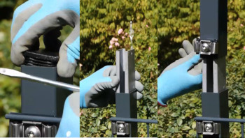 Zaunpfosten-Adapter für 6x4 cm Pfosten, feuerverzinkt